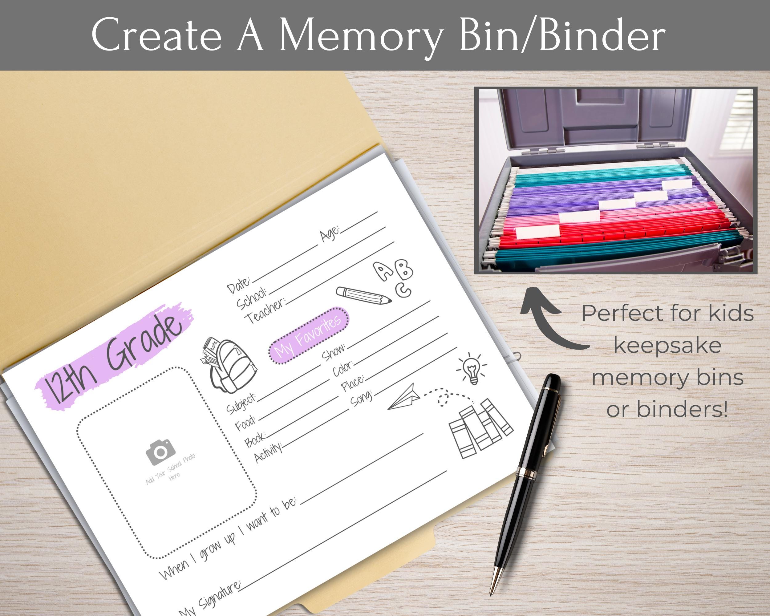 Editable School Memory Book Template: Keepsake Interview Questions ...