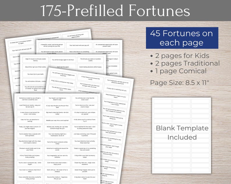 Editable Fortune Cookie Messages: Printable DIY Fortunes (PDF) - Etsy