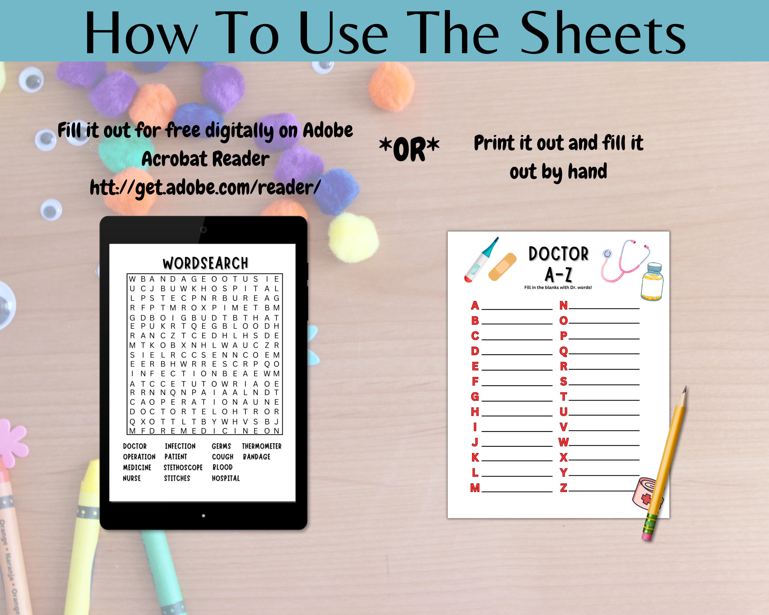 Pretend Play Dr. Activities, Doctor Themed Games, Kids Hospital Sheets ...