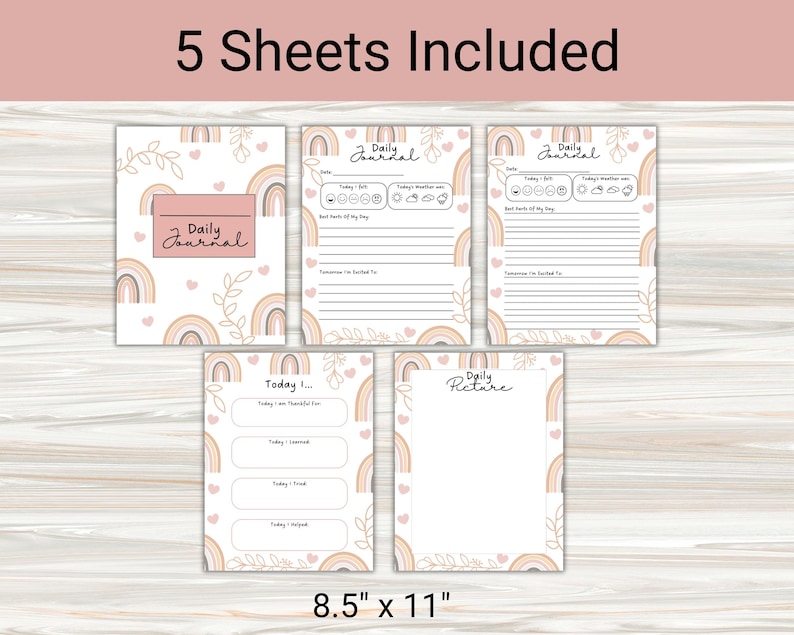 Kids Daily Gratitude Journal: Printable Activity Pages (digital ...