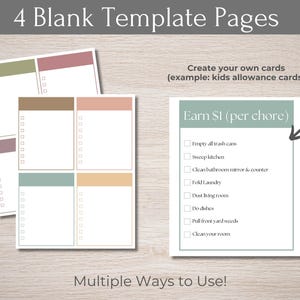 Editable Kids Chore Cards: Cleaning Checklist Template (canva Digital ...