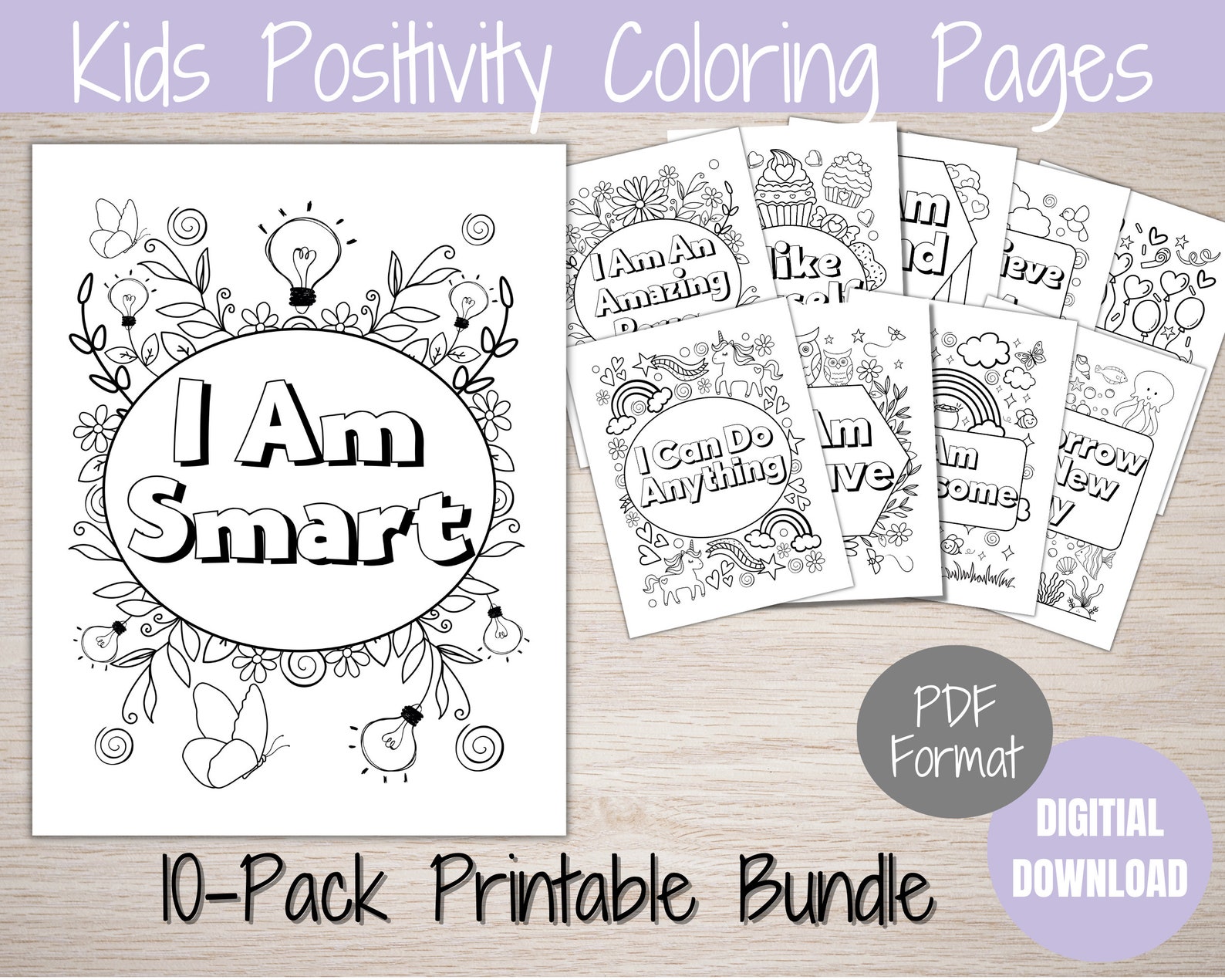 Kids Positivity Coloring Pages, Affirmation Coloring, Positive Mental ...