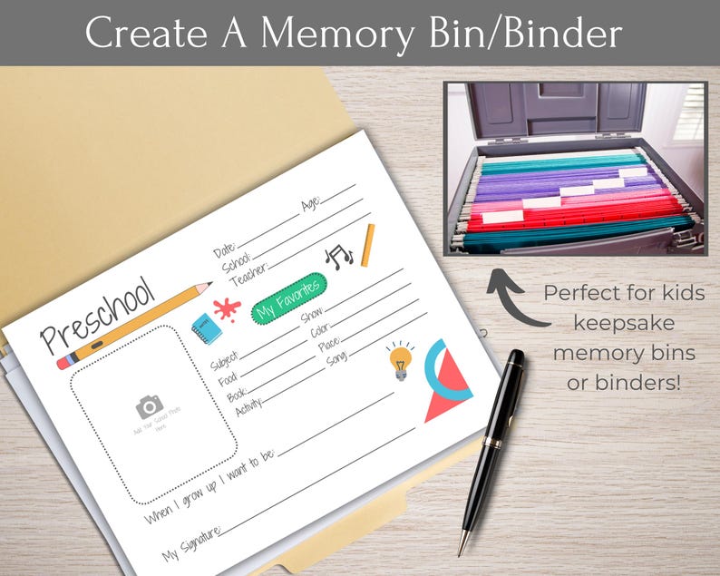 Editable School Memory Book Template: Kids Keepsake (digital Download ...