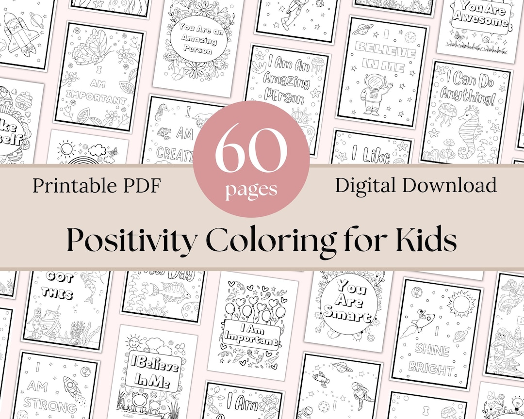 Kids Positivity Coloring Pages, Affirmation Coloring, Positive Mental ...
