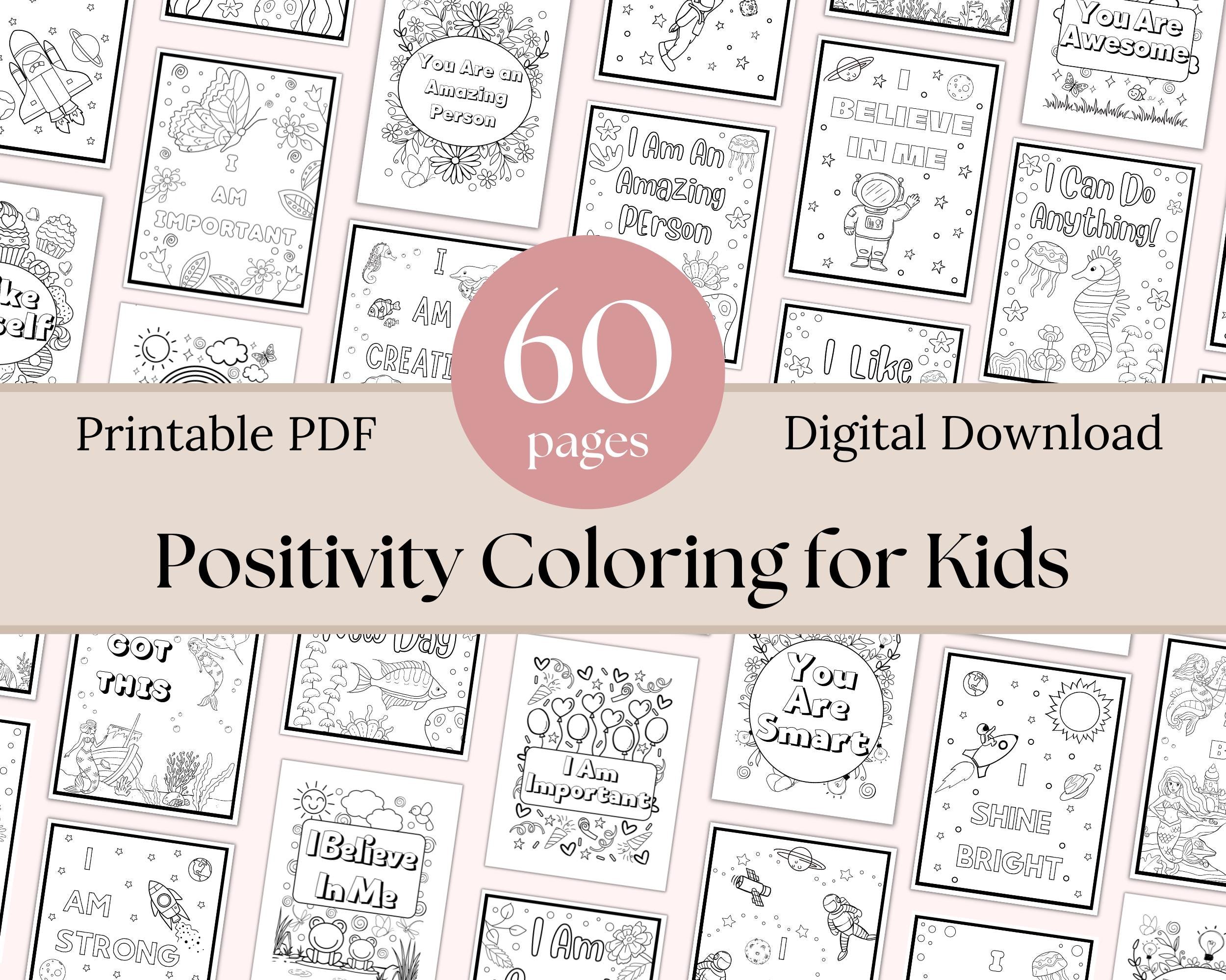 Kids Positivity Coloring Pages, Affirmation Coloring, Positive Mental ...