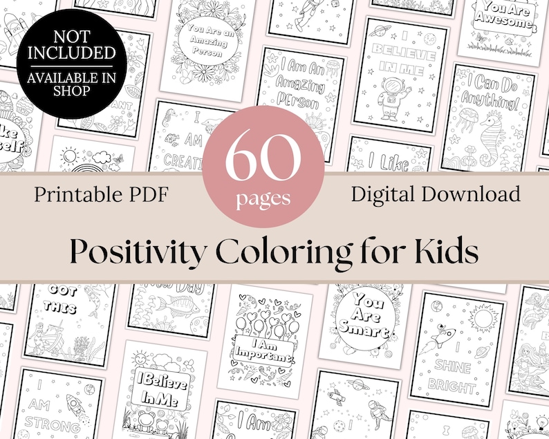 Kids Positivity Coloring Pages: Affirmation Coloring Book (digital ...