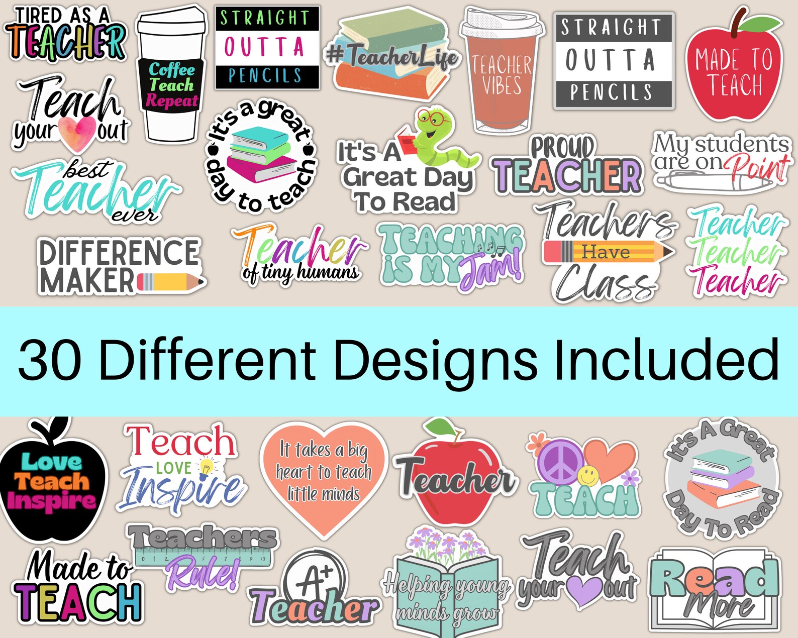 Digital Printable Teacher Stickers, Education Stickers, Teacher Print ...