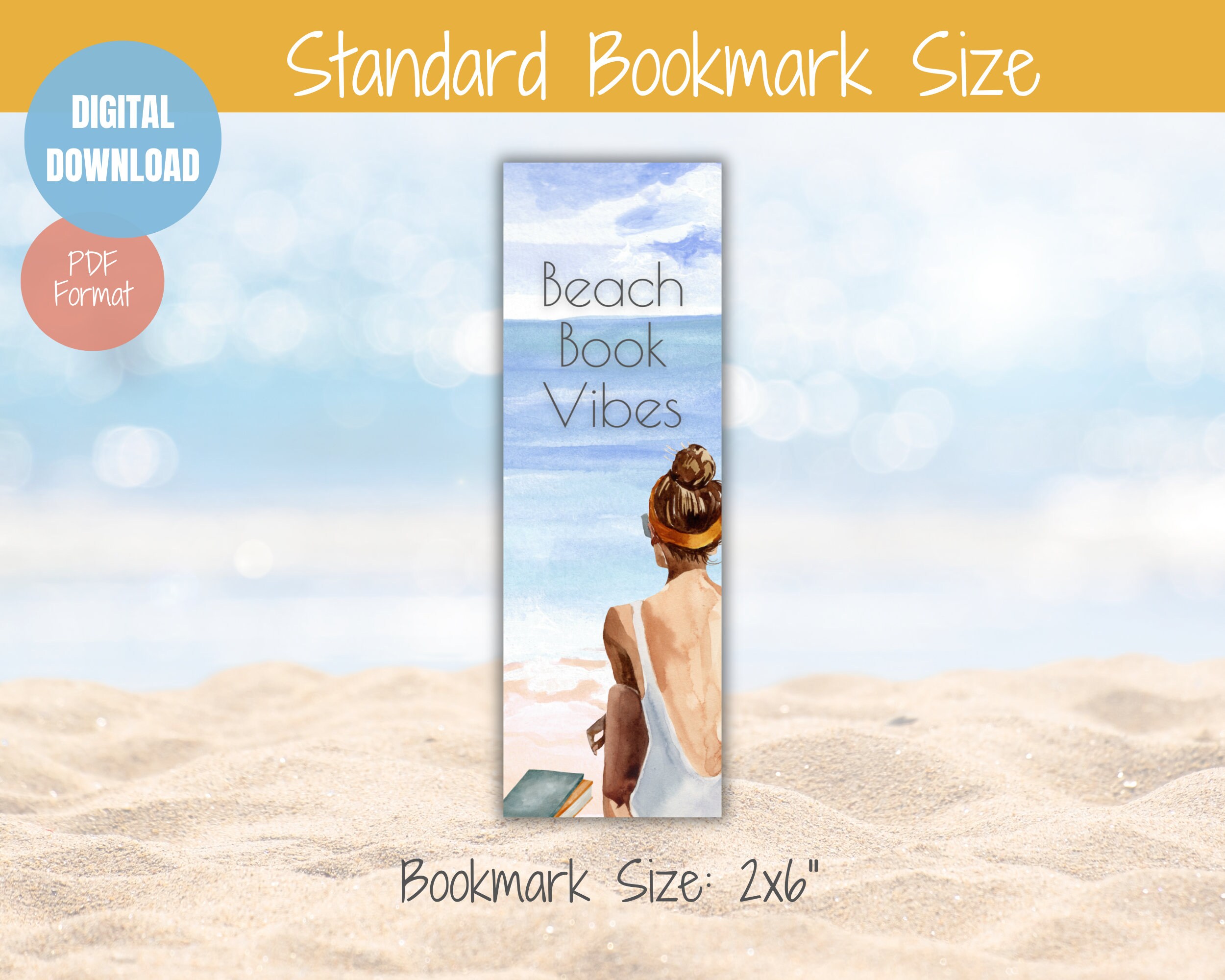 Beach Bookmarks, Digital Bookmarks, Summer Bookmarks, Printable ...