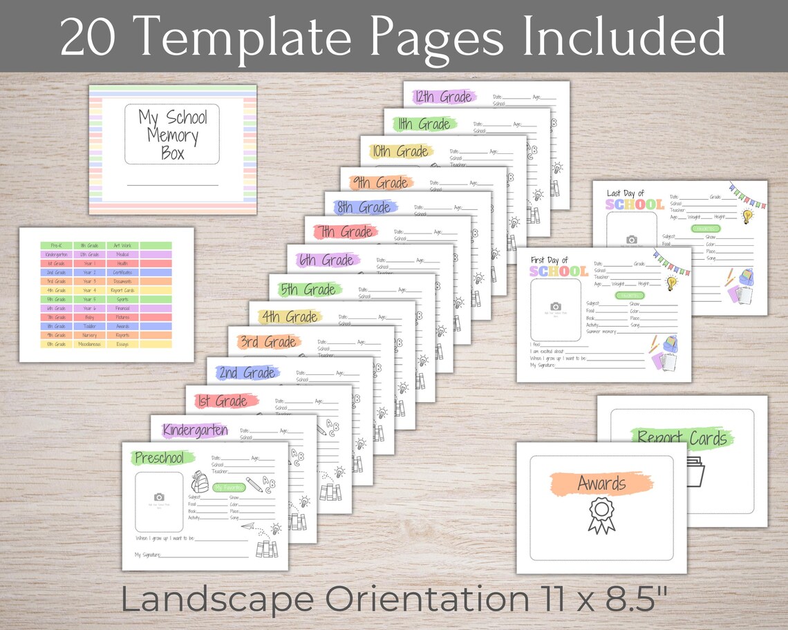 Editable School Memory Book Template: Keepsake Interview Questions ...