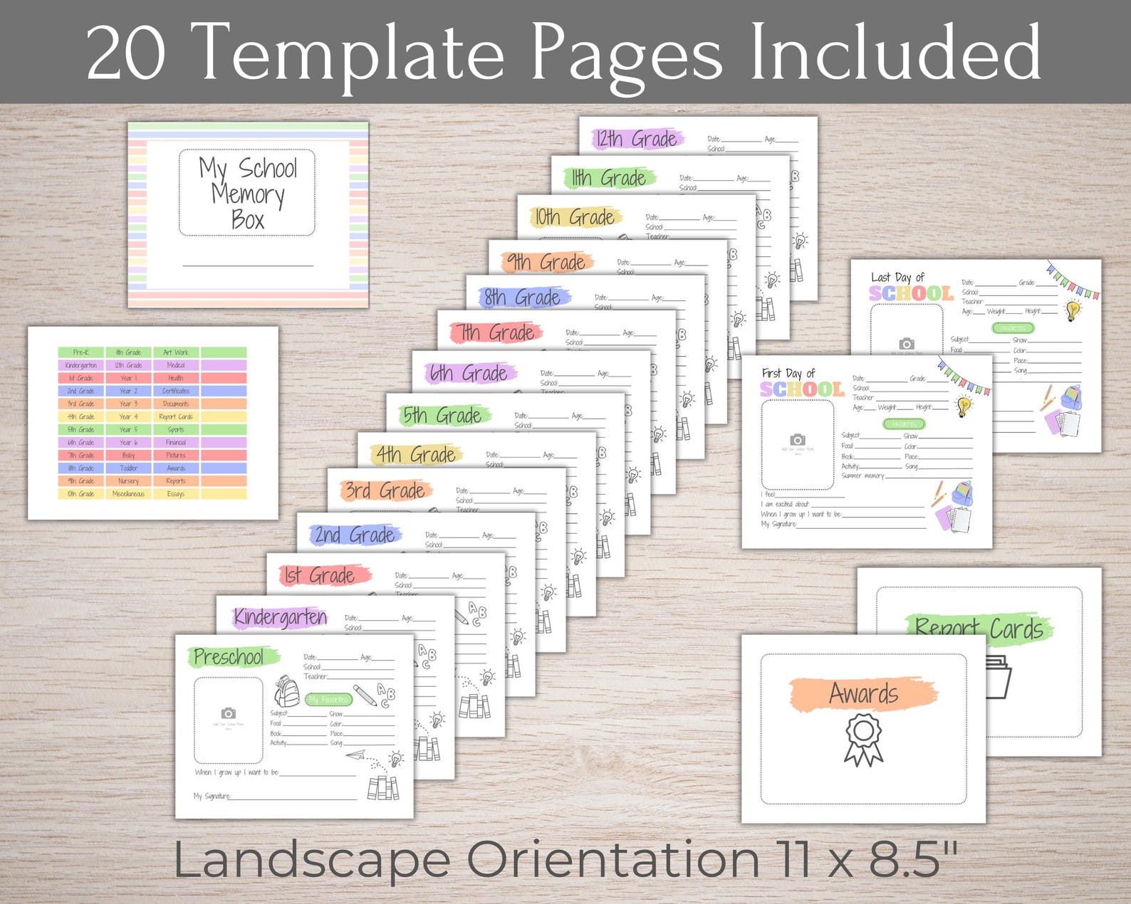 Editable School Memory Book Template: Keepsake Interview Questions ...