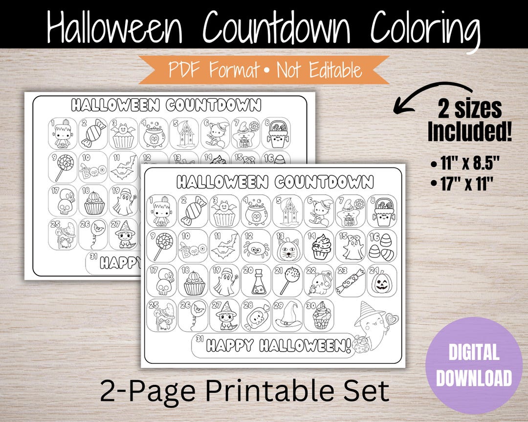 Halloween Advent, Halloween Countdown, Halloween Countdown Calendar ...