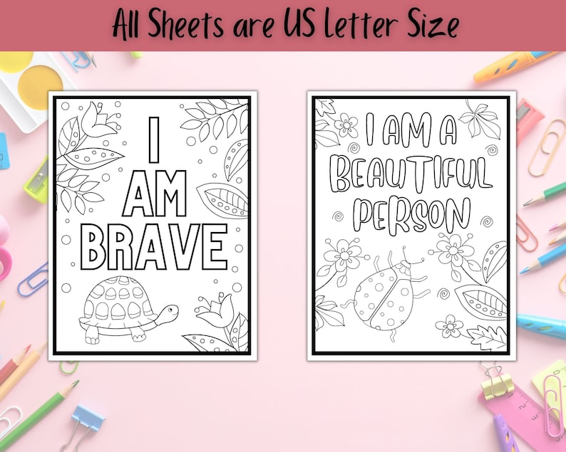 Kids Positivity Coloring Pages Affirmation Coloring Positive - Etsy