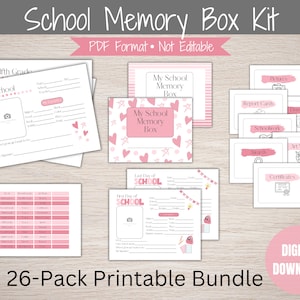Kids School Memory Book: Printable Keepsake Journal (digital Download ...