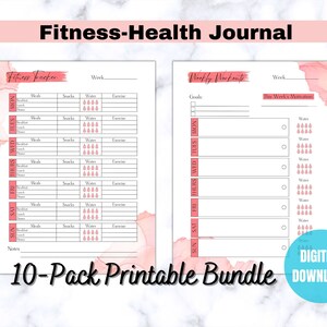 Health-wellness Planner Fitness Journal Weight Loss Tracker - Etsy
