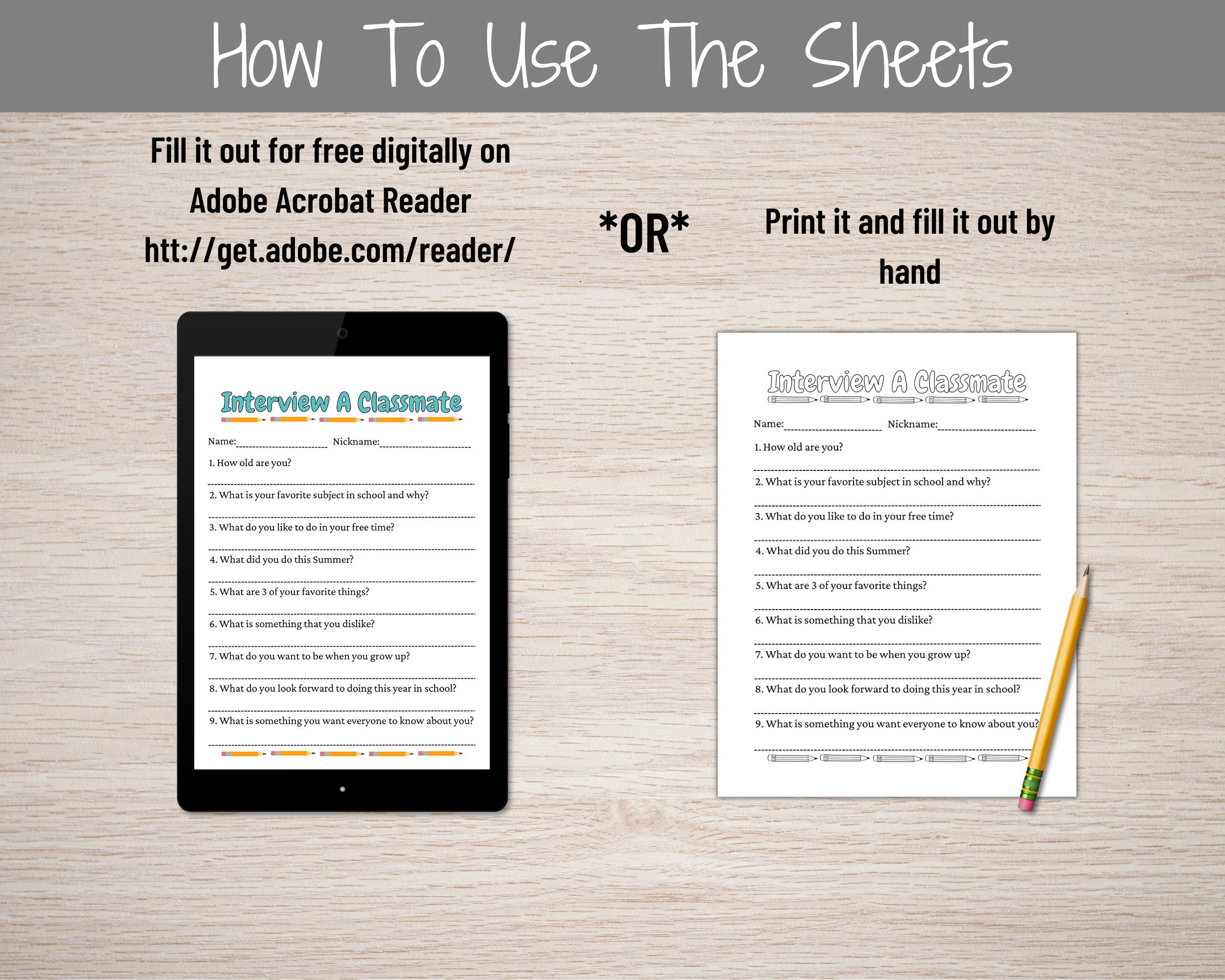 Back to School Interview a Classmate Activity, First Day of School Get ...