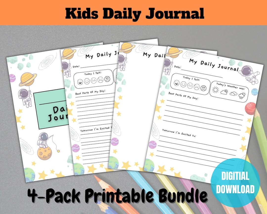 Kids Daily Journal Printable Journal for Kids Diary for - Etsy