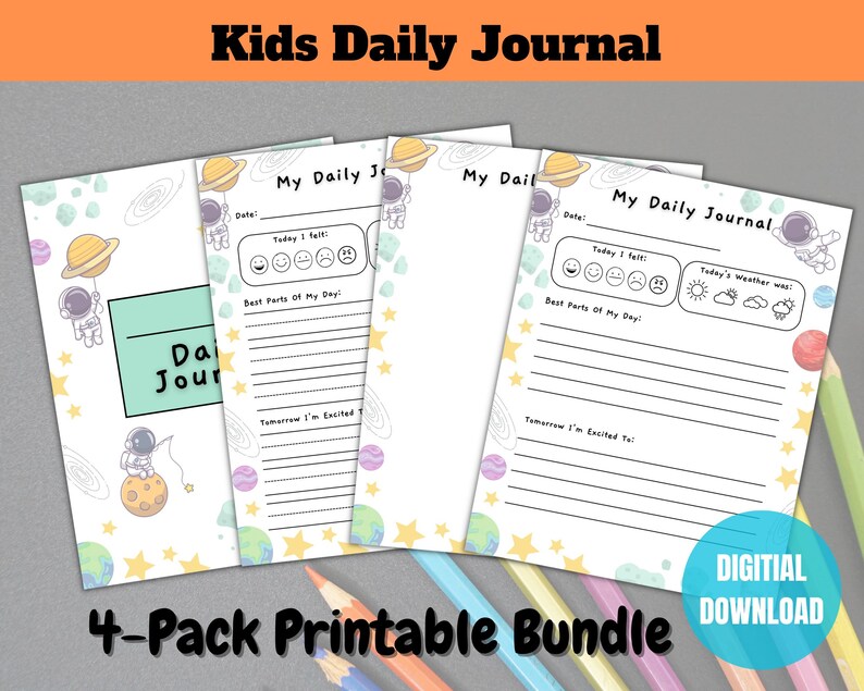 Kids Daily Journal Printable Journal for Kids Diary for - Etsy