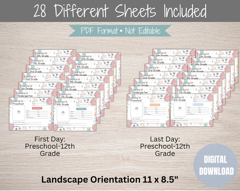 School Memory Book: Printable Interview, Preschool - 12th Grade ...