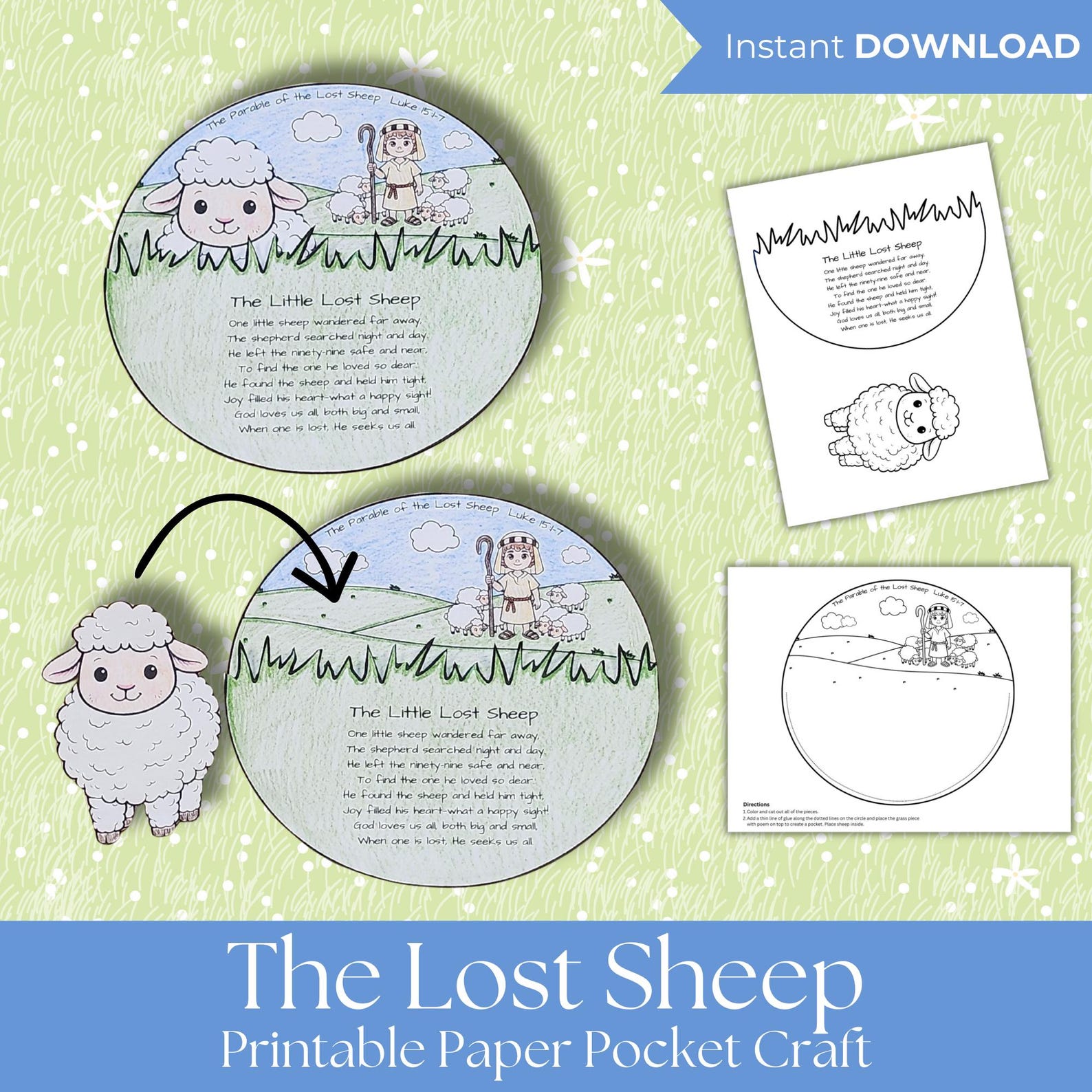 Lost Sheep Kids Craft, the Parable of the Lost Sheep, Christian Kids ...