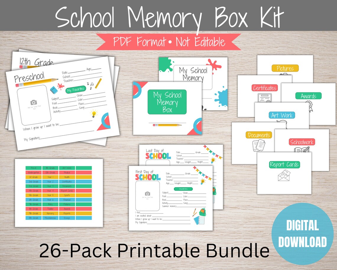 Kids Keepsake Journal, School Memory Book, School Memories, School ...