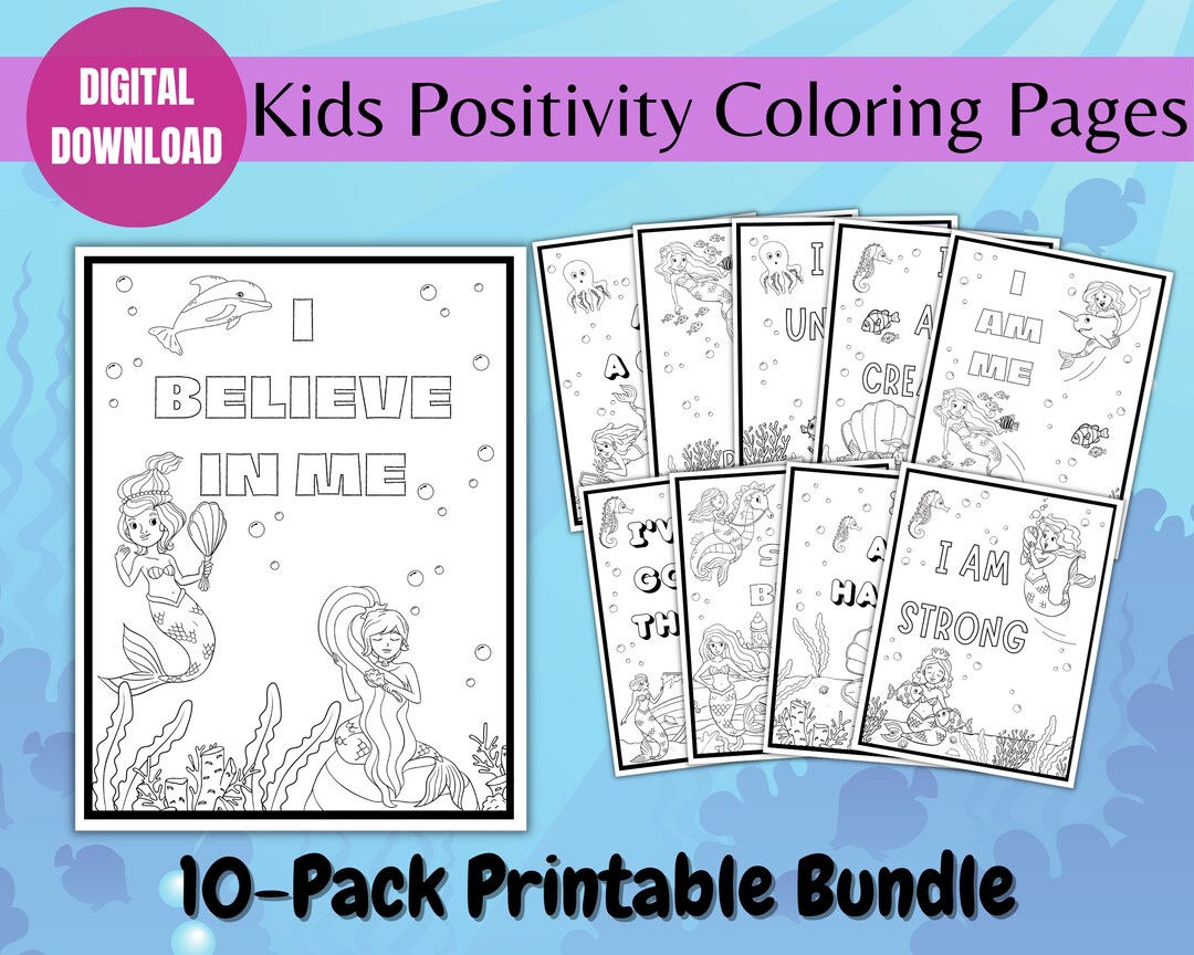Kids Positivity Coloring Pages, Affirmation Coloring, Positive Mental ...