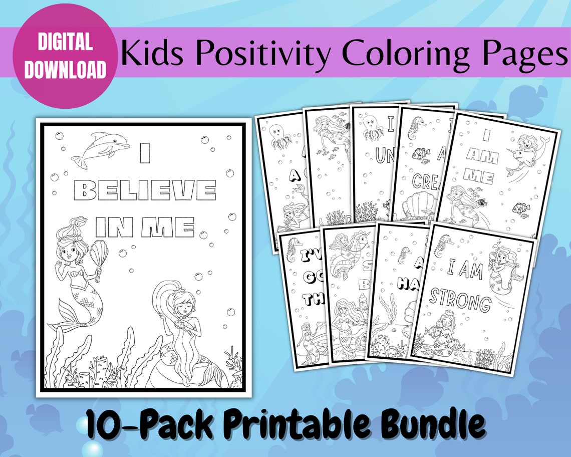 Kids Positivity Coloring Pages, Affirmation Coloring, Positive Mental ...