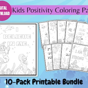 Kids Positivity Coloring Pages, Affirmation Coloring, Positive Mental ...