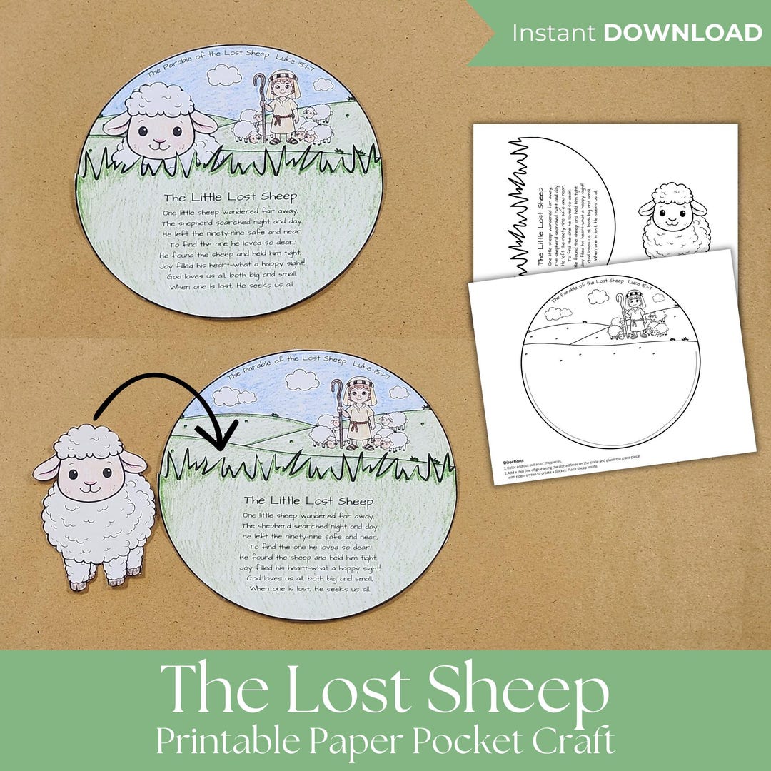 Lost Sheep Kids Craft, the Parable of the Lost Sheep, Christian Kids ...