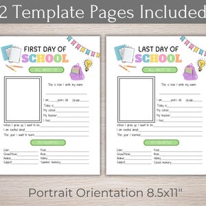 EDITABLE Kids Keepsake Template, First & Last Day of School, All About ...
