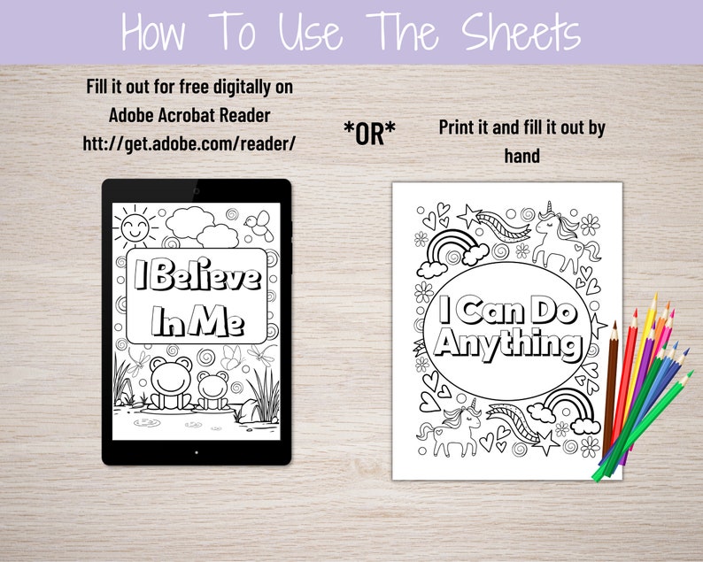 Kids Affirmation Coloring Pages: Positive Mental Health (digital ...