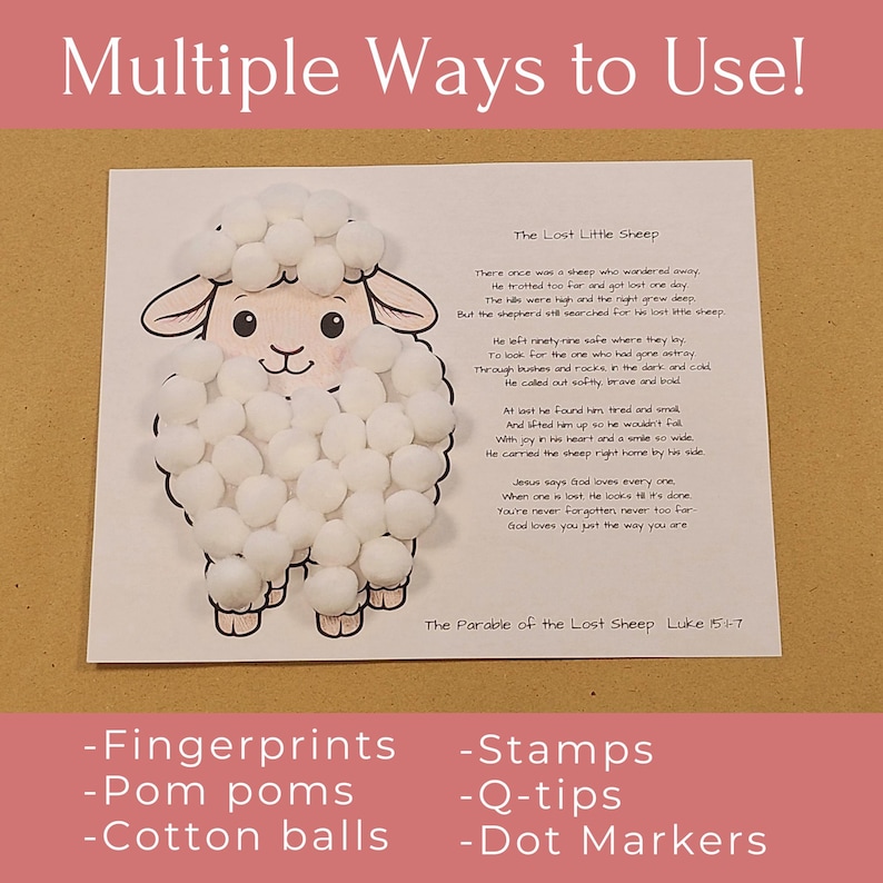 Lost Sheep Kids Fingerprint Craft, the Parable of the Lost Sheep ...