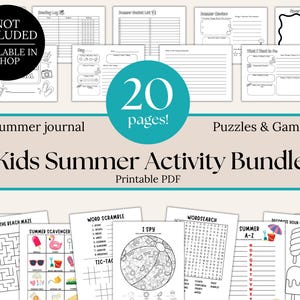 Summer Kids Journal, Summer Camp Journal, Activity Journal, Summer ...