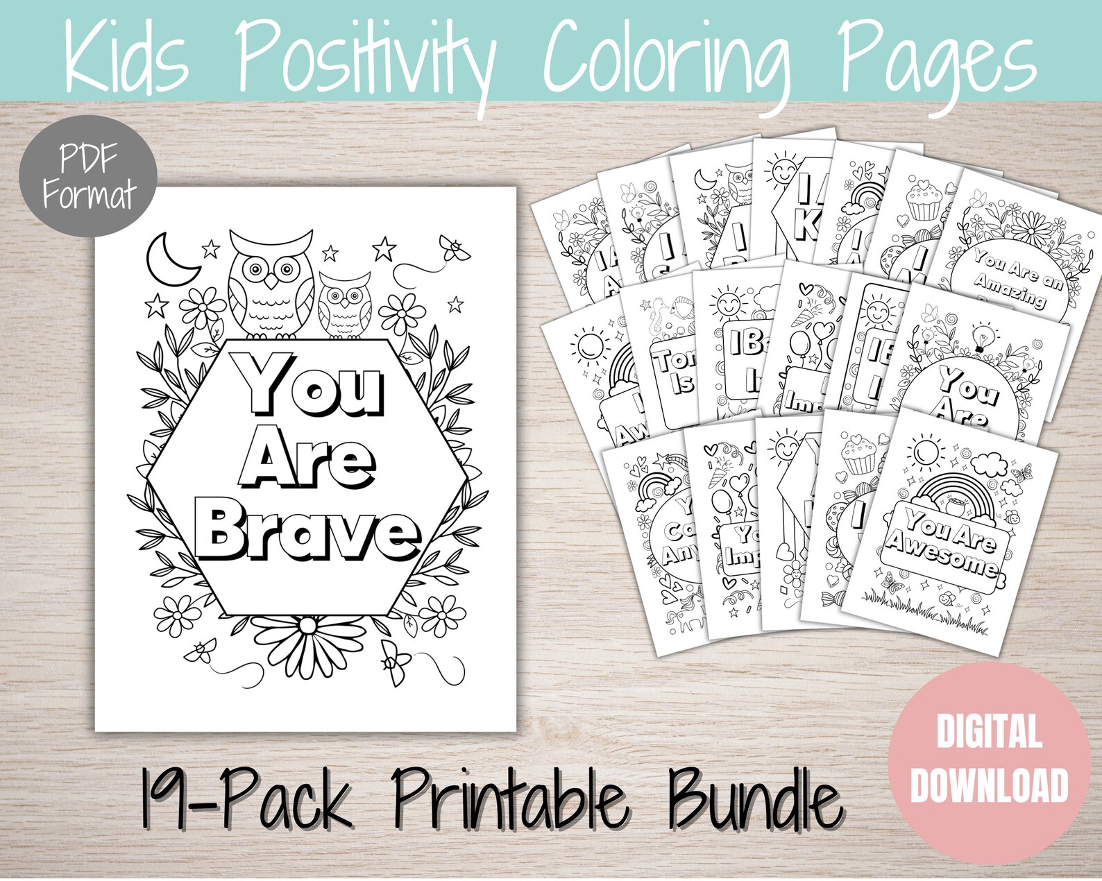 Kids Positivity Coloring Pages, Affirmation Coloring, Positive Mental ...