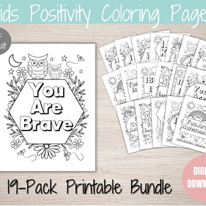 Kids Positivity Coloring Pages, Affirmation Coloring, Positive Mental ...