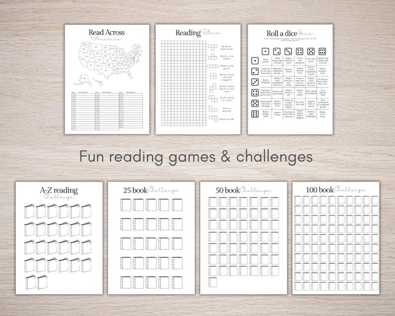 Book Reading Journal Bundle: Printable Reading Planner (digital ...