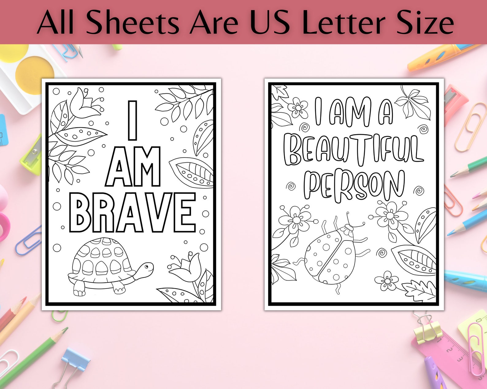 Kids Positivity Coloring Pages, Affirmation Coloring, Positive Mental ...