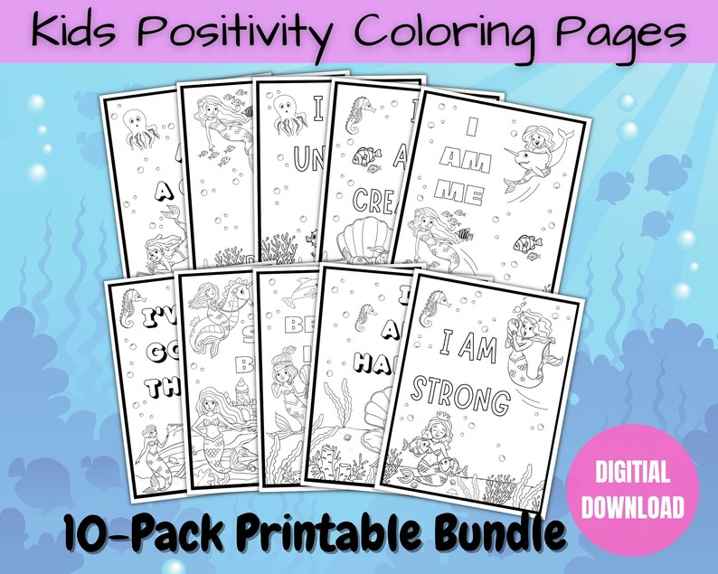 Kids Positivity Coloring Pages Affirmation Coloring Positive - Etsy