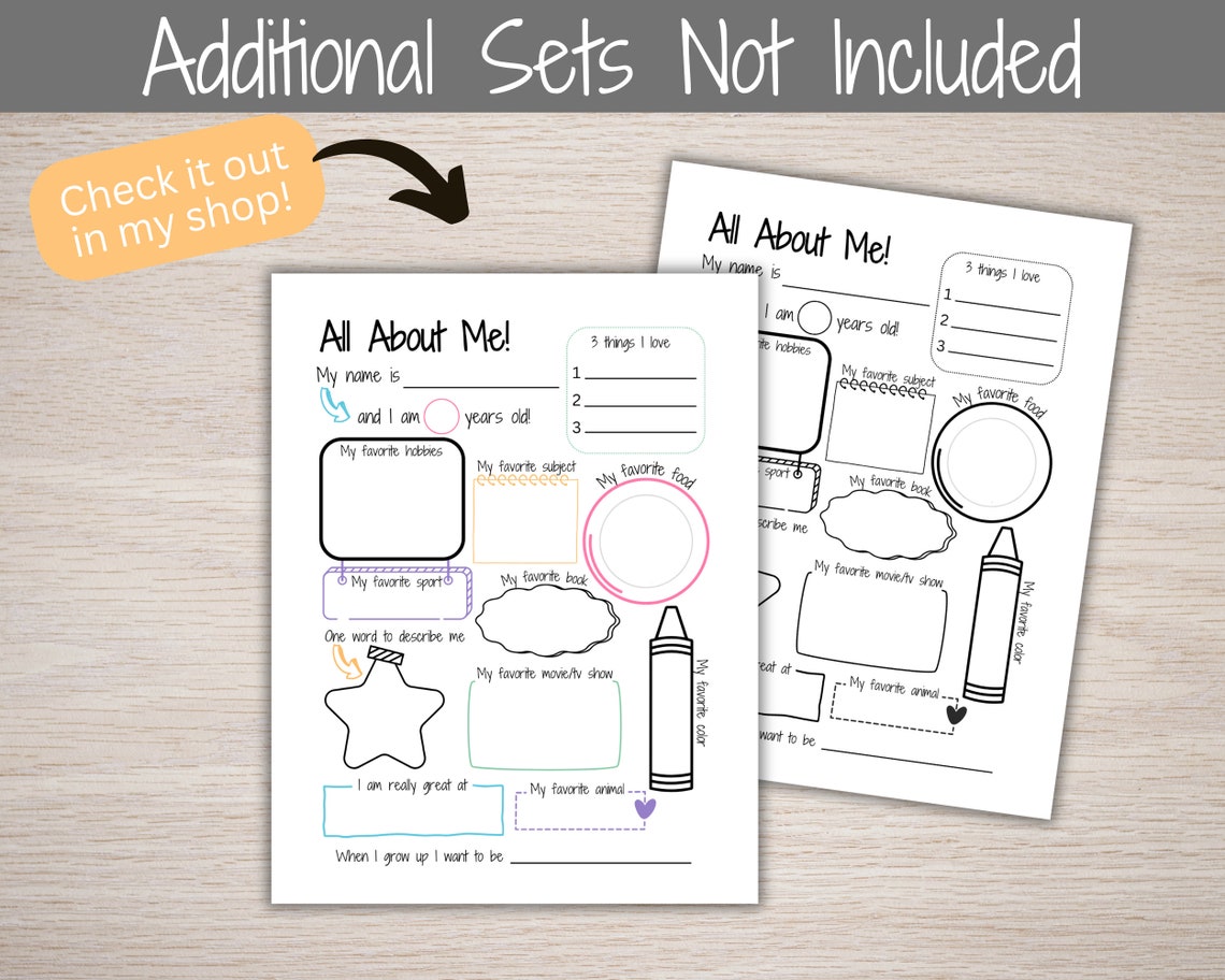 All About Me, Favorite Things List, Get to Know You, Kids All About Me ...