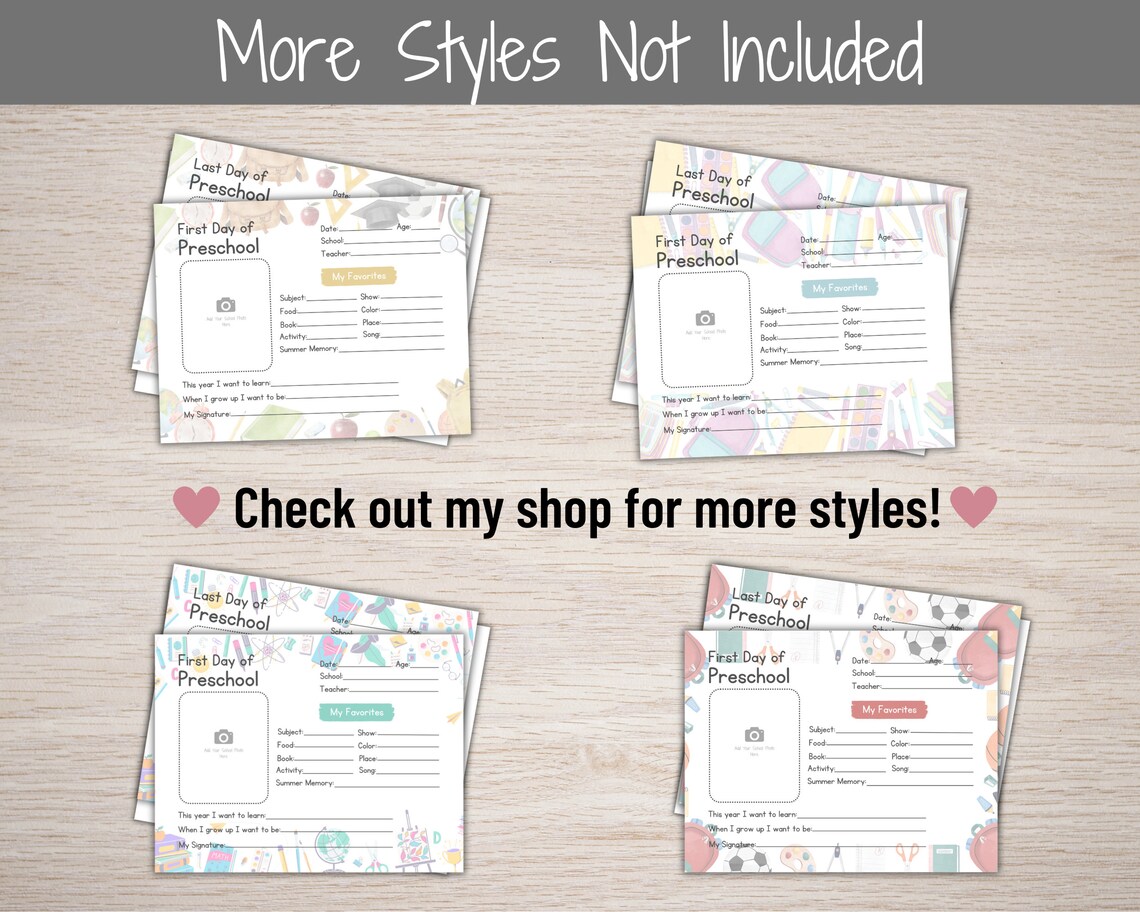 Kids School Interview Printable: First & Last Day Keepsake (PDF) - Etsy