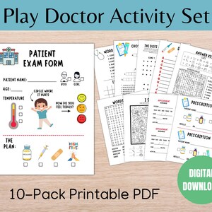 Pretend Play Dr. Activities, Doctor Themed Games, Kids Hospital Sheets ...