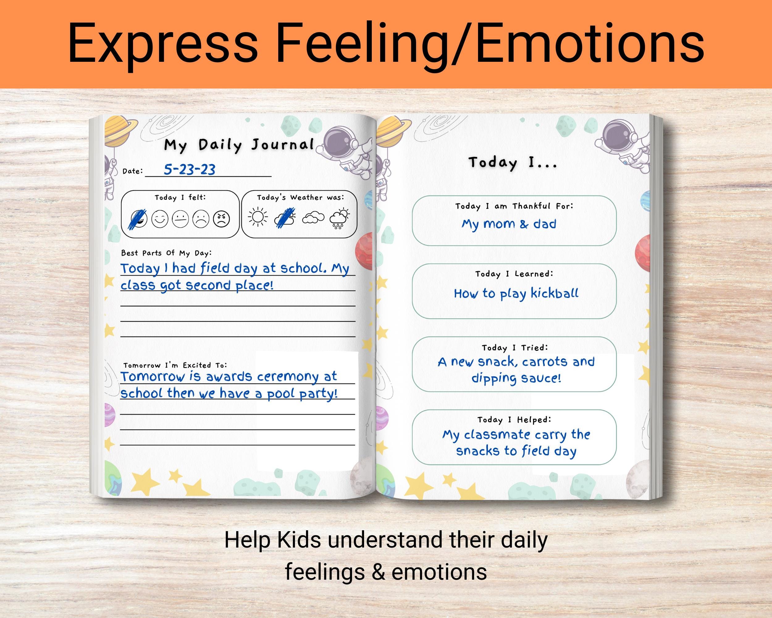 Kids Daily Journal Printable: Gratitude Diary, Activity Drawing ...