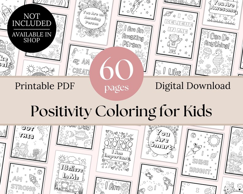 Kids Positivity Coloring Pages, Affirmation Art (digital Download) - Etsy