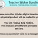 Digital Printable Teacher Stickers, Education Stickers, Teacher Print ...