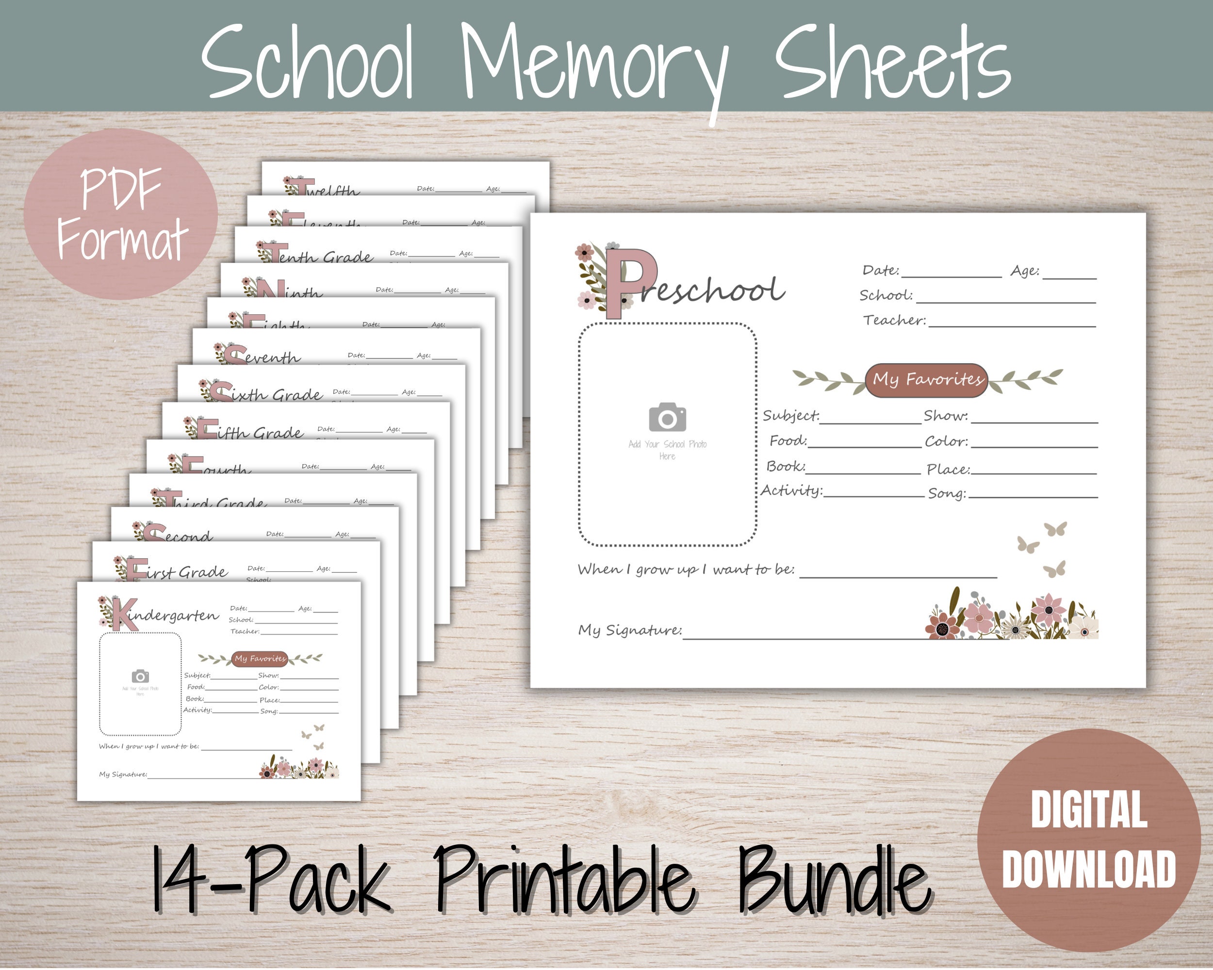 Kids Keepsake Journal, School Memory Book, School Memories, School ...