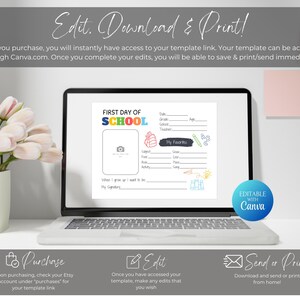 EDITABLE Kids Keepsake Template, First and Last Day of School Printable ...