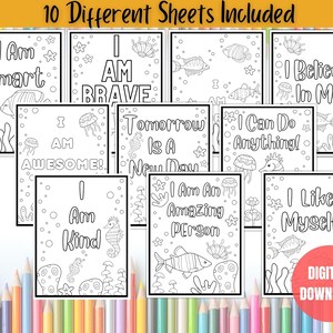 Kids Positivity Coloring Pages Affirmation Coloring Positive - Etsy
