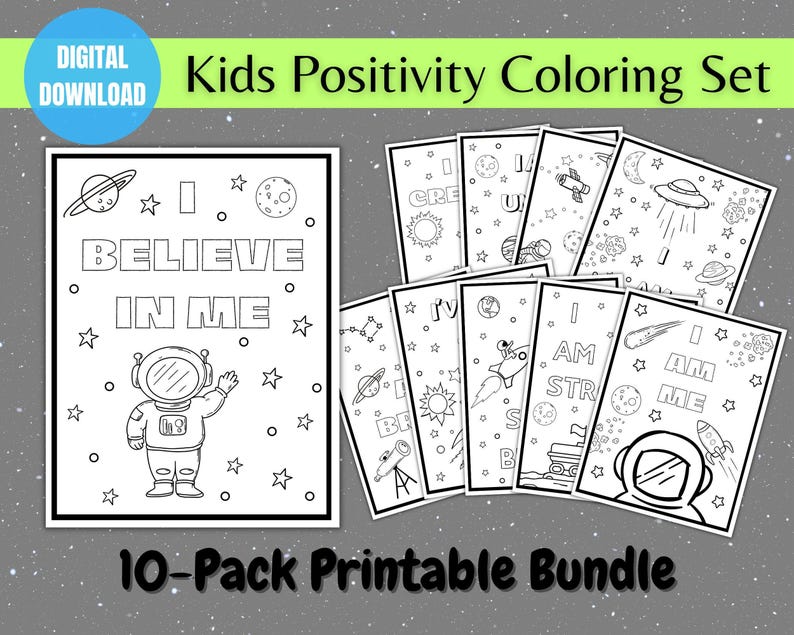 Kids Positivity Coloring Pages, Affirmation Coloring, Positive Mental ...