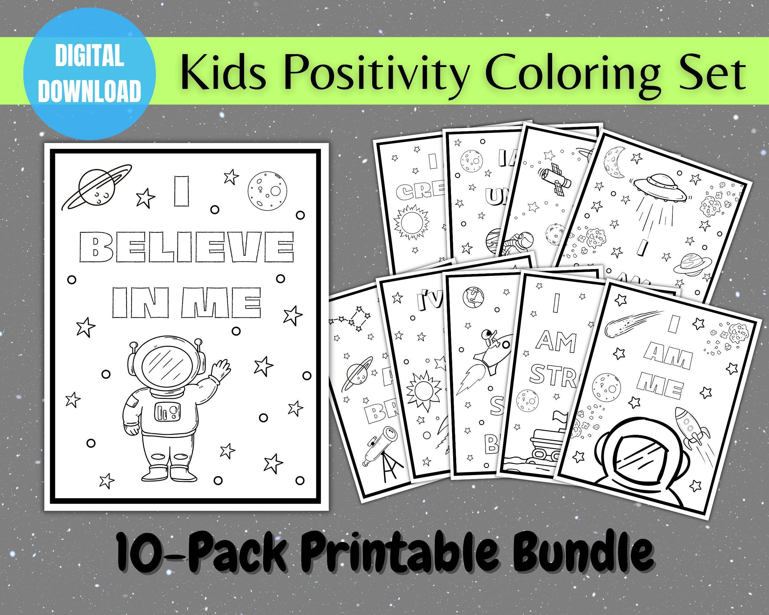 Kids Positivity Coloring Pages, Affirmation Coloring, Positive Mental ...