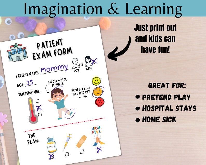 Pretend Play Dr. Activities, Doctor Themed Games, Kids Hospital Sheets ...