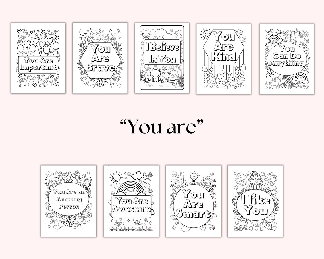 Kids Positivity Coloring Pages, Affirmation Coloring, Positive Mental ...